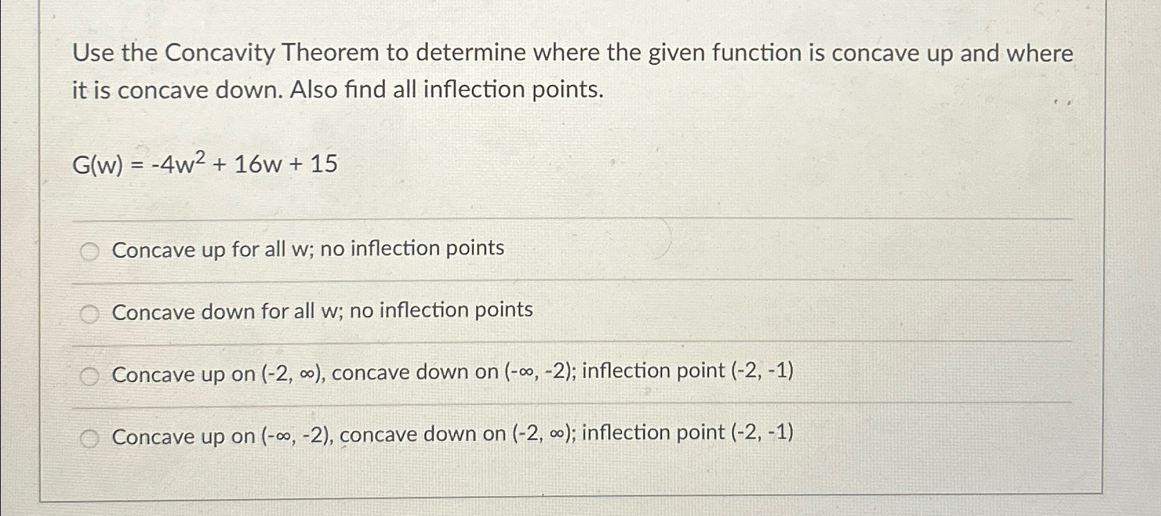 Solved Use the Concavity Theorem to determine where the | Chegg.com