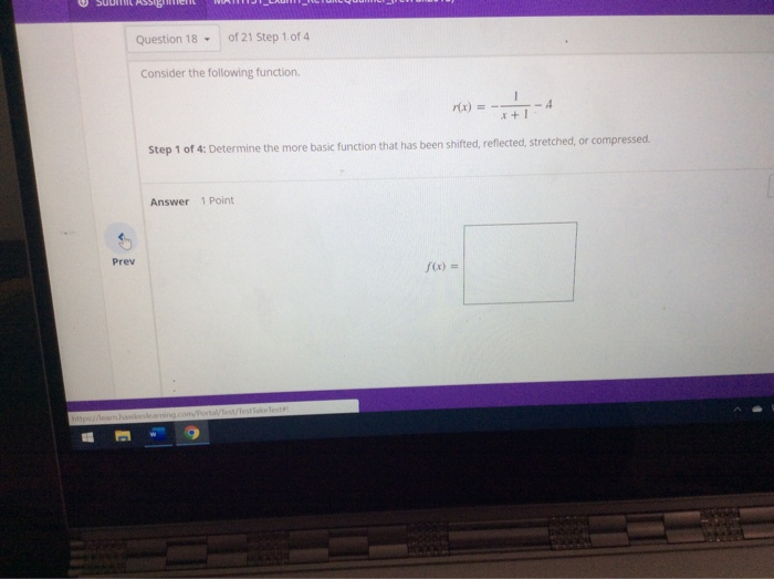 Solved Consider the following function Step 1 of 2: Graph | Chegg.com