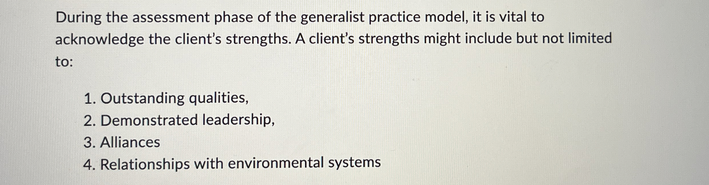 Solved During the assessment phase of the generalist | Chegg.com