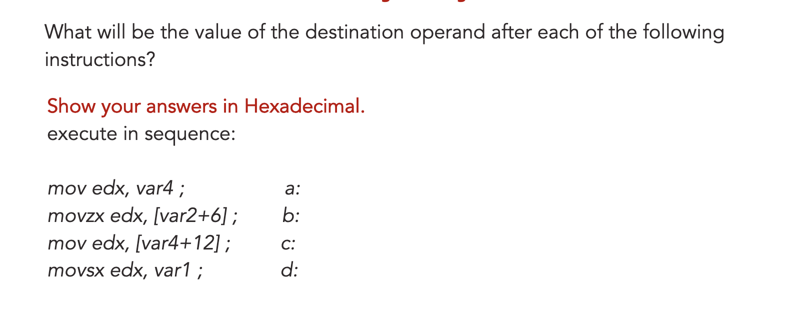 Solved Prob 4: (20 ﻿points) ﻿Use the following variable | Chegg.com