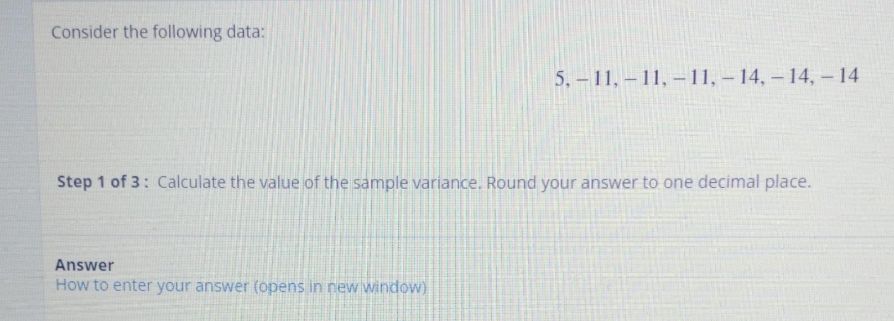 Solved Consider the following data: \\[ | Chegg.com
