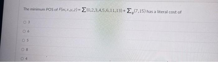 Solved The minimum POS of | Chegg.com
