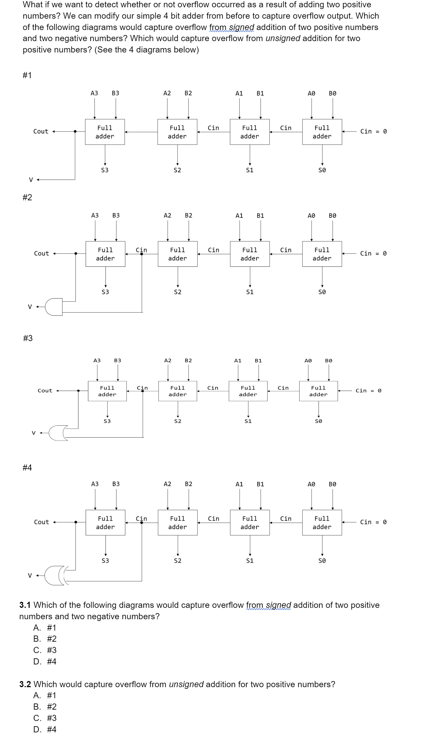 Solved What if we want to detect whether or not overflow | Chegg.com