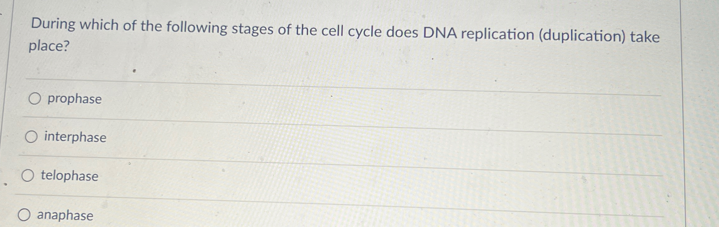 Solved During which of the following stages of the cell | Chegg.com