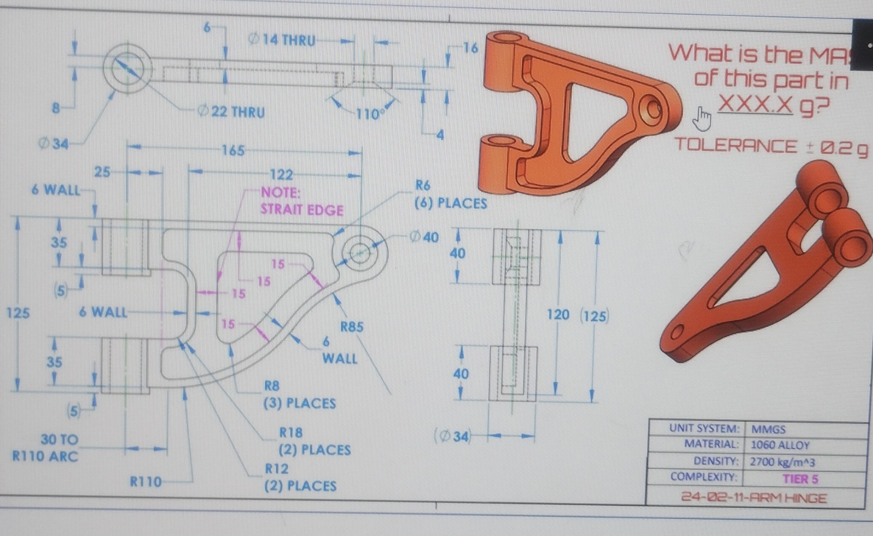 Solved help me model this part with solidworks 2019-20 ﻿with | Chegg.com