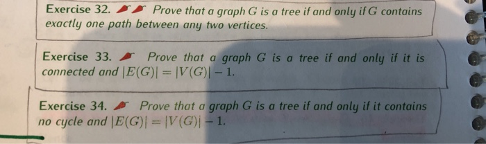 Solved Exercise 32. Prove that a graph G is a tree if and | Chegg.com