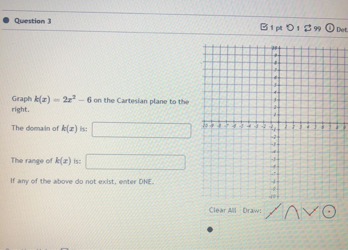Solved Question 3 1 pt 9199 Det yo+ 8 7+ 6+ 5+ Graph k(2) = | Chegg.com
