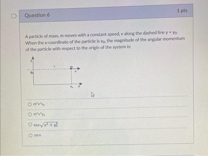 Solved A particle of mass, m moves with a constant speed, v | Chegg.com