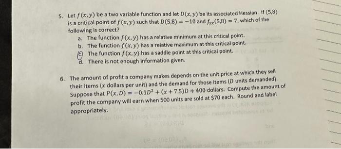 Solved 5. Let f(x,y) be a two variable function and let | Chegg.com