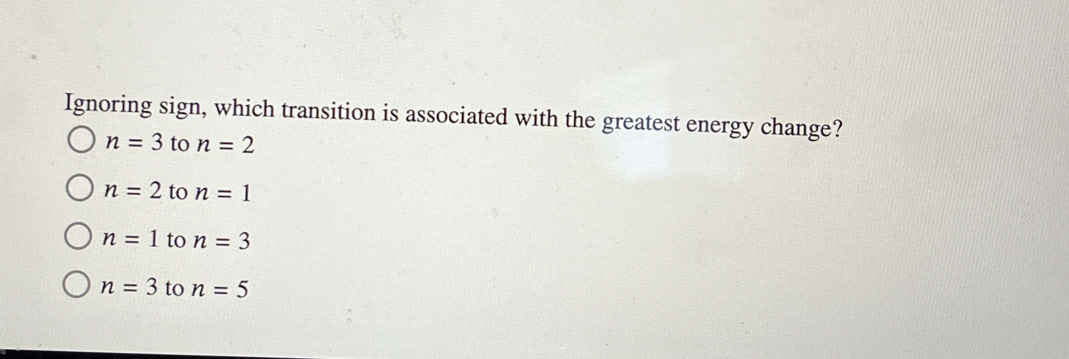 Solved Ignoring sign, which transition is associated with | Chegg.com