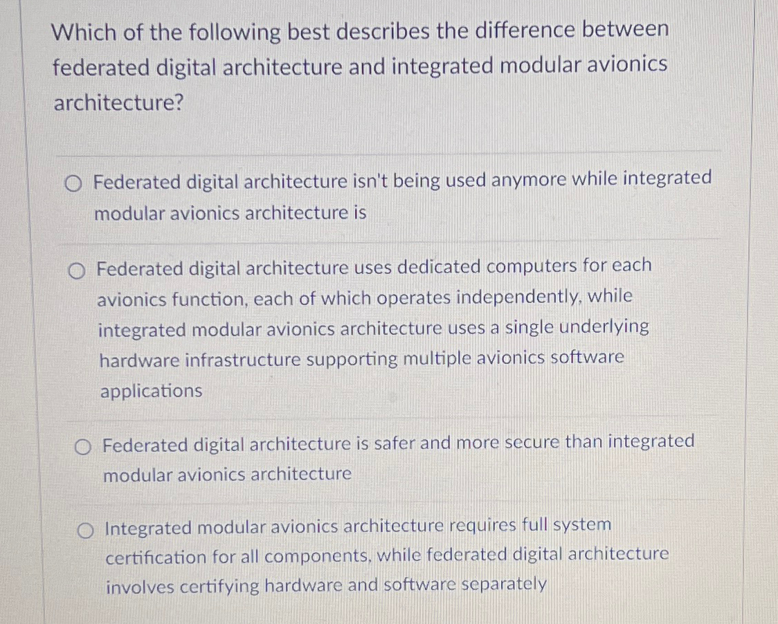 Which of the following best describes the difference | Chegg.com