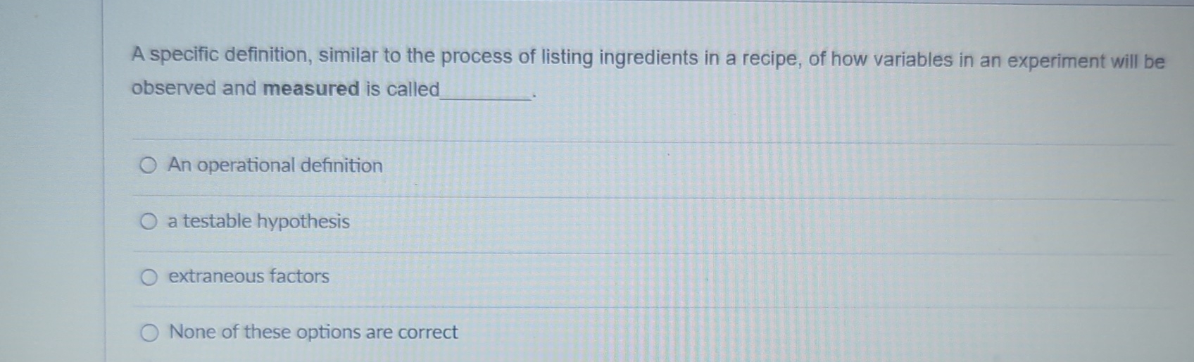 Solved A specific definition, similar to the process of | Chegg.com