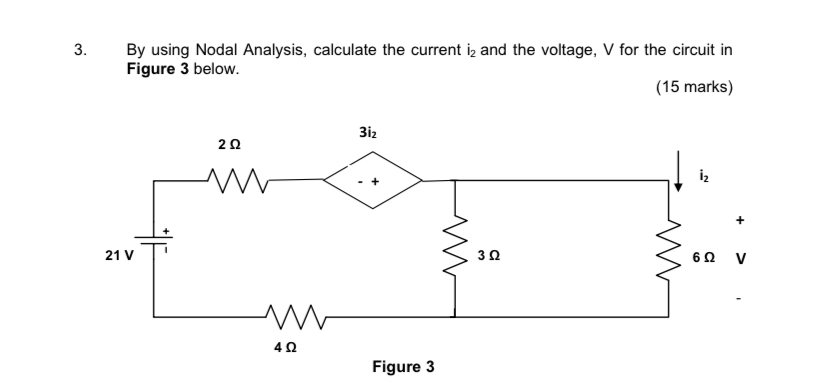 Solved By using Nodal Analysis, calculate the current i2 | Chegg.com