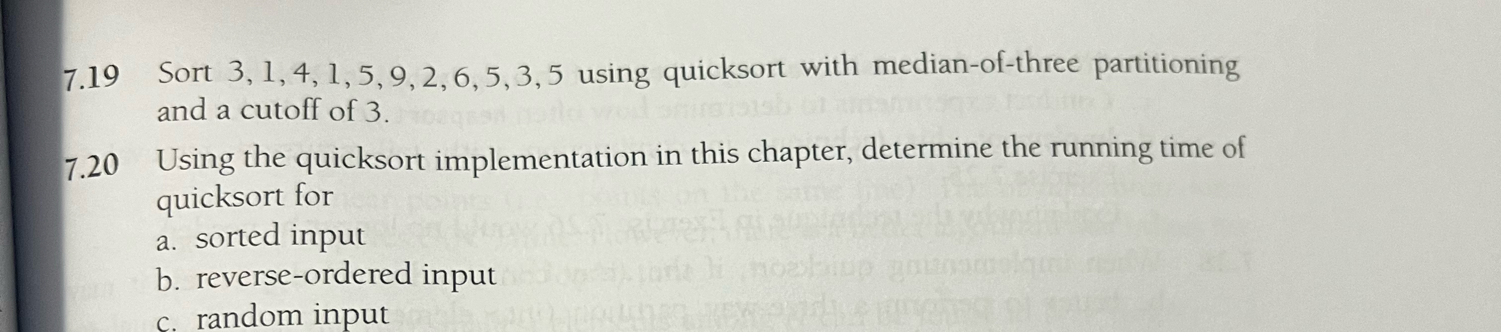 Solved 7.19 ﻿Sort 3, 1, 4, 1, 5, 9, 2, 6, 5,3,5 ﻿using | Chegg.com