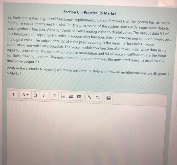 Solved Section C - Practical (5 Marks) 28. From the system | Chegg.com