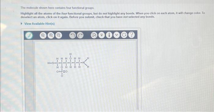 Solved The molecule shown here contains four functional | Chegg.com