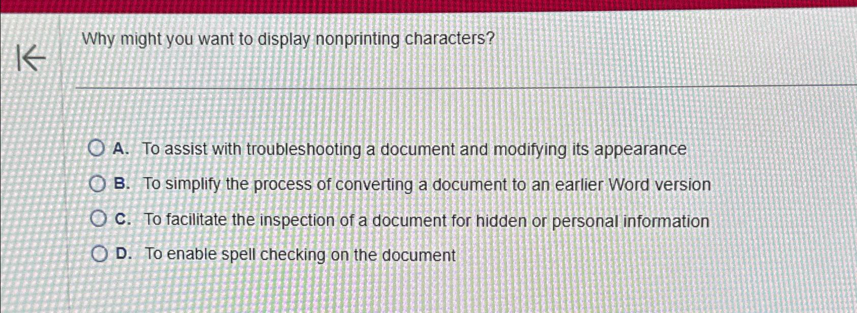 Solved Why might you want to display nonprinting | Chegg.com