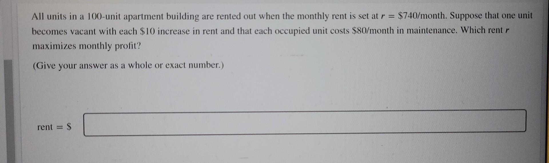 Solved All units in a 100-unit apartment building are rented | Chegg.com