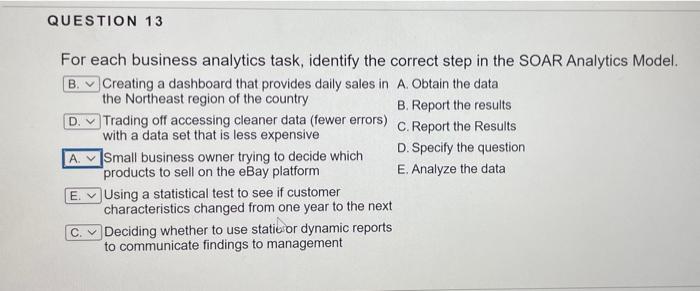 Solved For Each Business Analytics Task Identify The 9069