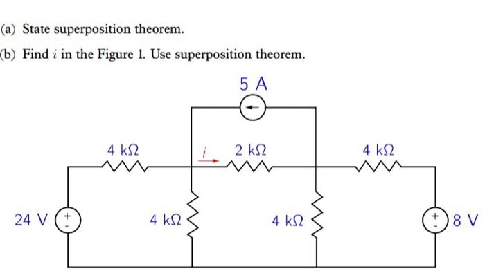 Solved (a) State superposition theorem. (b) Find i in the | Chegg.com