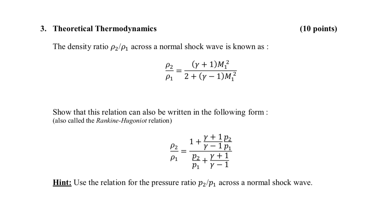 Solved Theoretical Thermodynamics(10 ﻿points)The density | Chegg.com