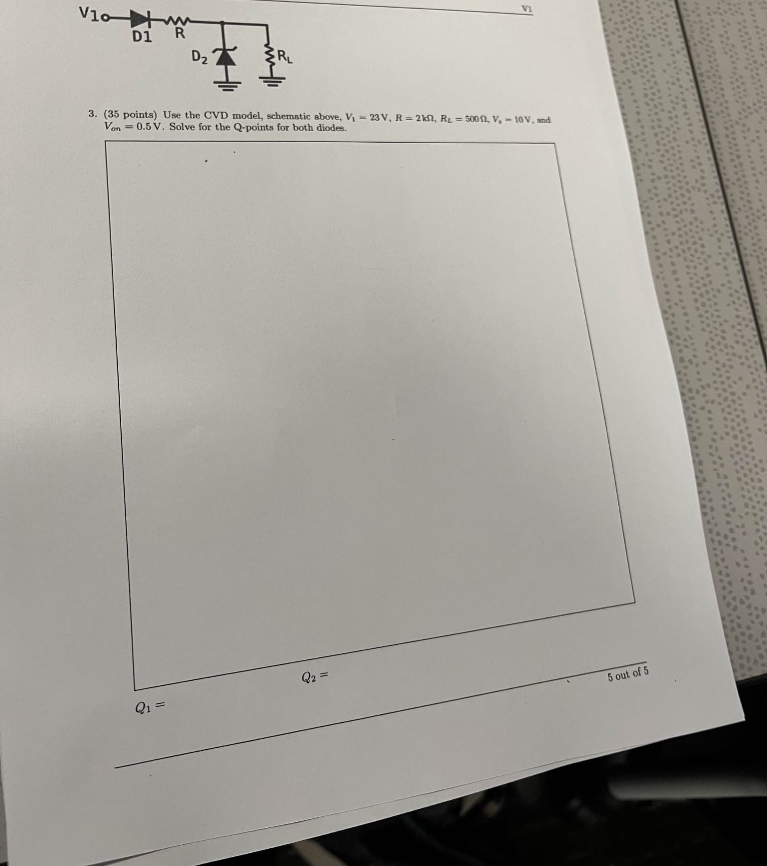 Solved VI3. (35 ﻿points) ﻿Use the CVD model, schematic | Chegg.com