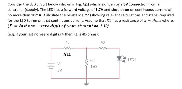 Solved Consider the LED circuit below (shown in Figure) | Chegg.com