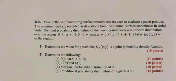 Solved Q2. Two methods of measuring surface smoothness are | Chegg.com