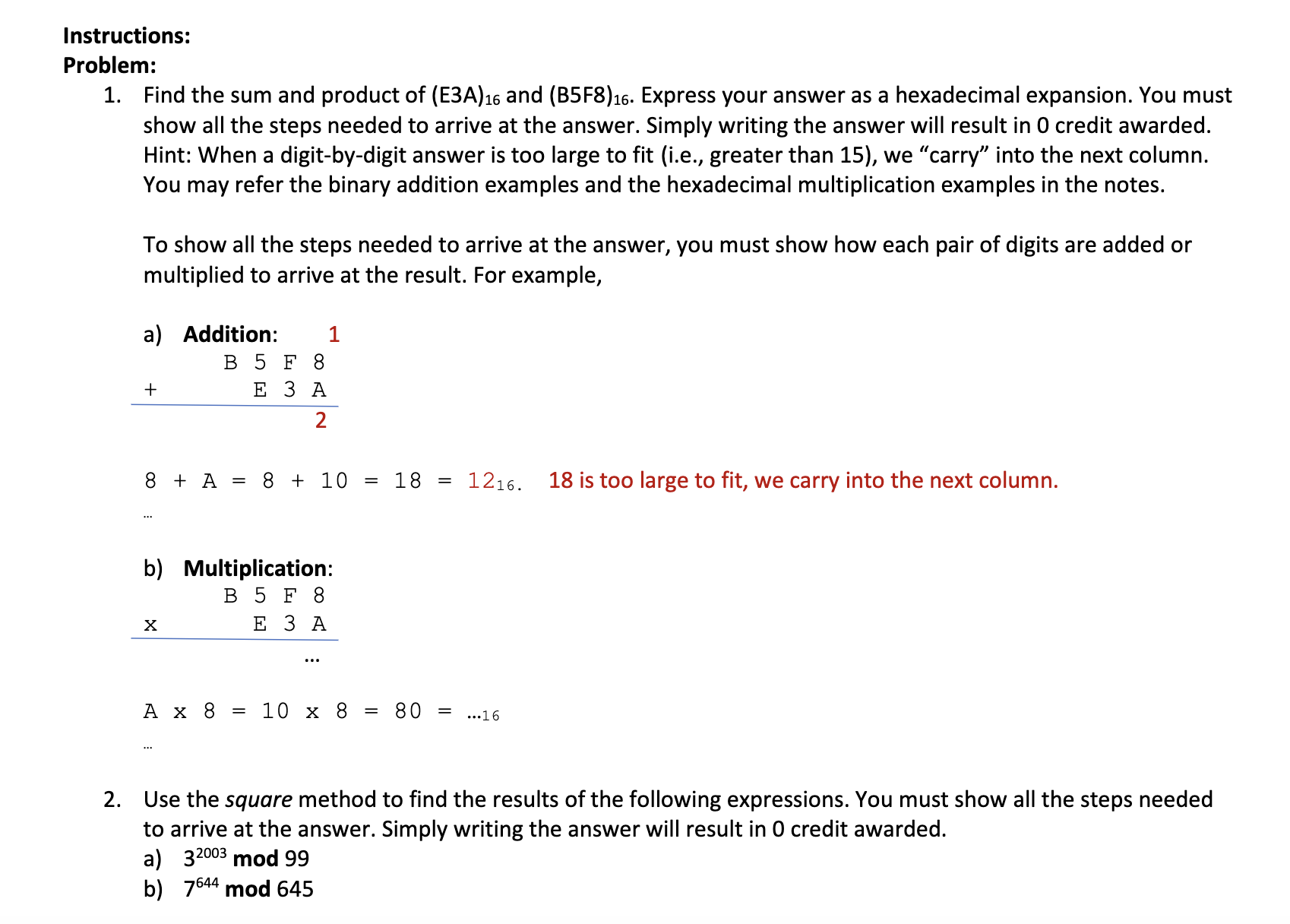 Solved Instructions:Problem:Find the sum and product of | Chegg.com