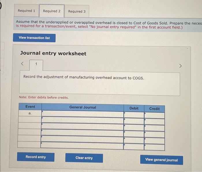 Solved Exercise 3-8 (Algo) Applying Overhead; Journal | Chegg.com