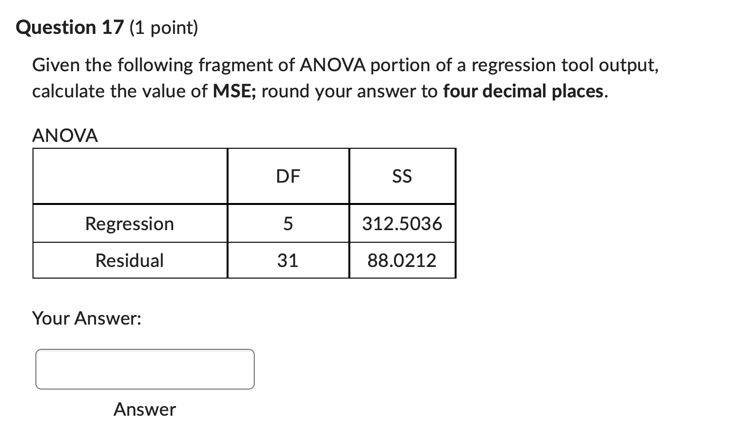 Solved Question 17 (1 ﻿point)Given the following fragment of | Chegg.com