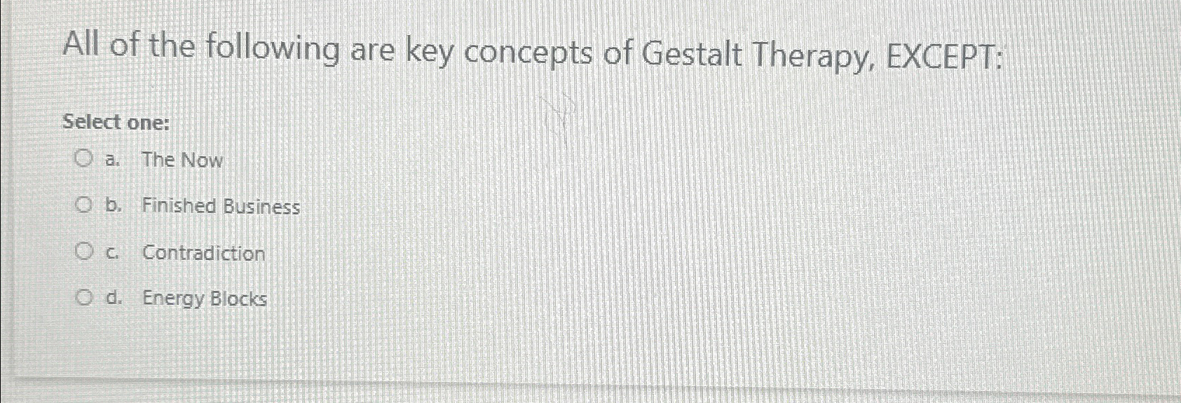 Solved All of the following are key concepts of Gestalt | Chegg.com