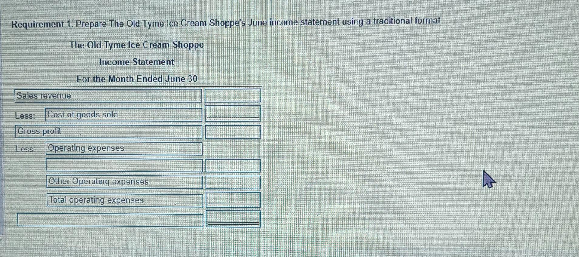 Solved Before completing the traditional income statement | Chegg.com