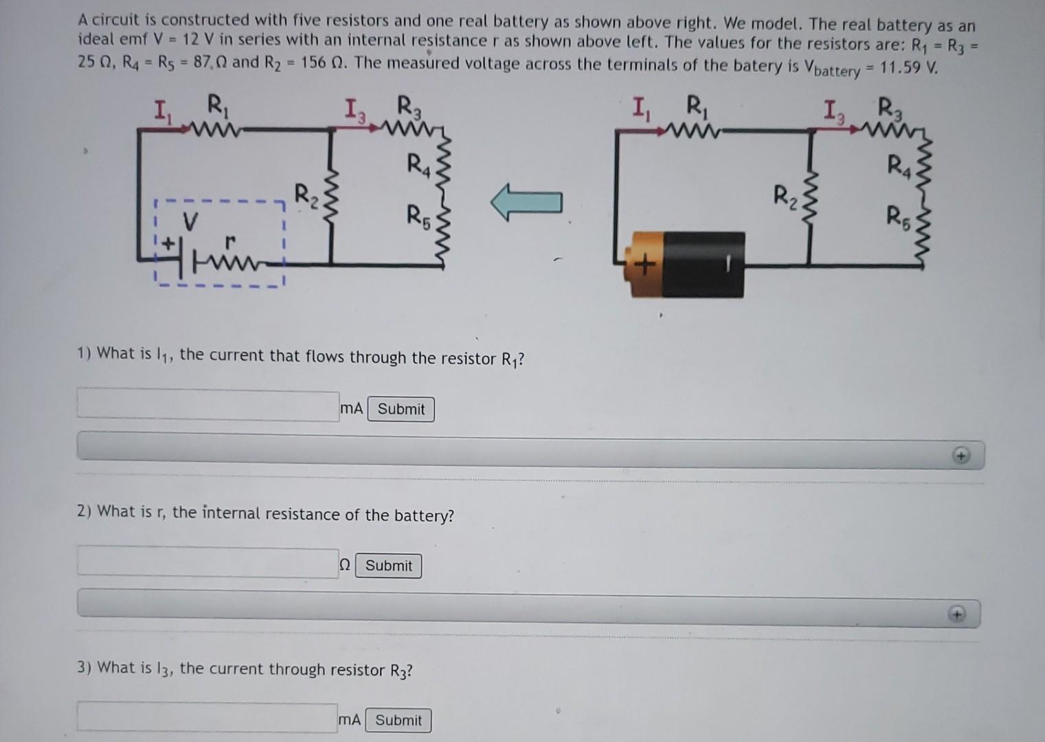 Solved A circuit is constructed with five resistors and one | Chegg.com