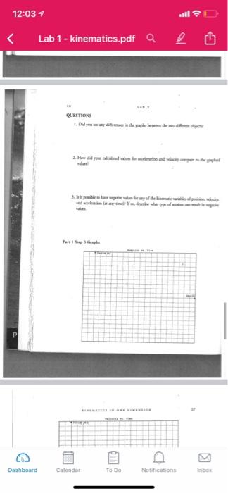 12:03 Lab 1 - kinematics.pdf Q KINEMATICS IN ONE | Chegg.com