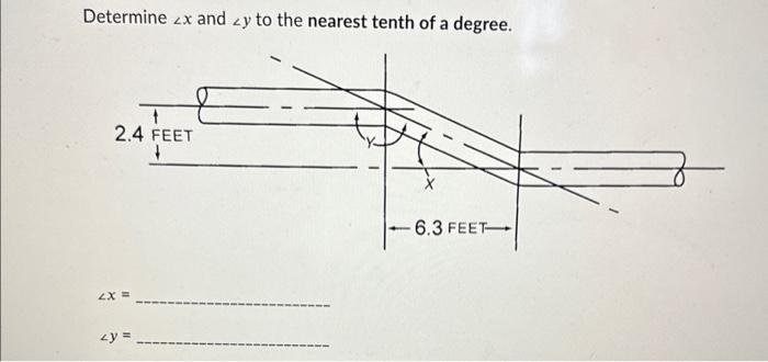 Solved Determine ∠x and ∠y to the nearest tenth of a degree. | Chegg.com
