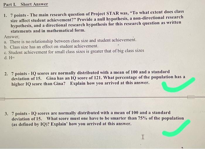 Solved 1. 7 points - The main research question of Project | Chegg.com