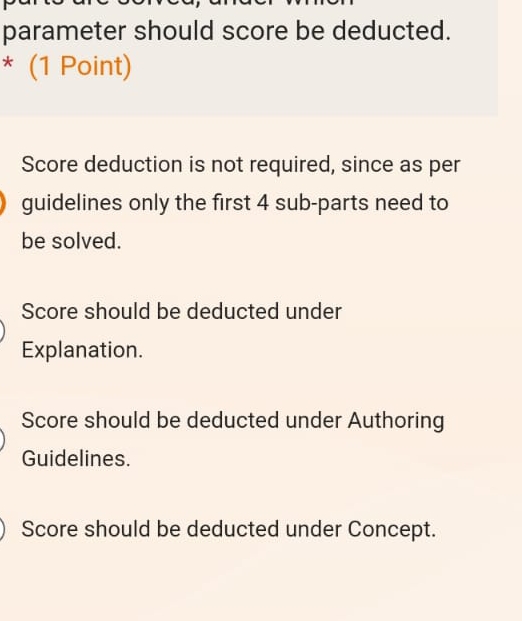 Solved parameter should score be deducted.(1 ﻿Point)Score | Chegg.com