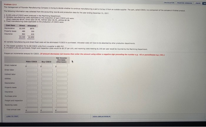 Solved CALCULATOR PRINTER VERSION BACK ME . The part called | Chegg.com