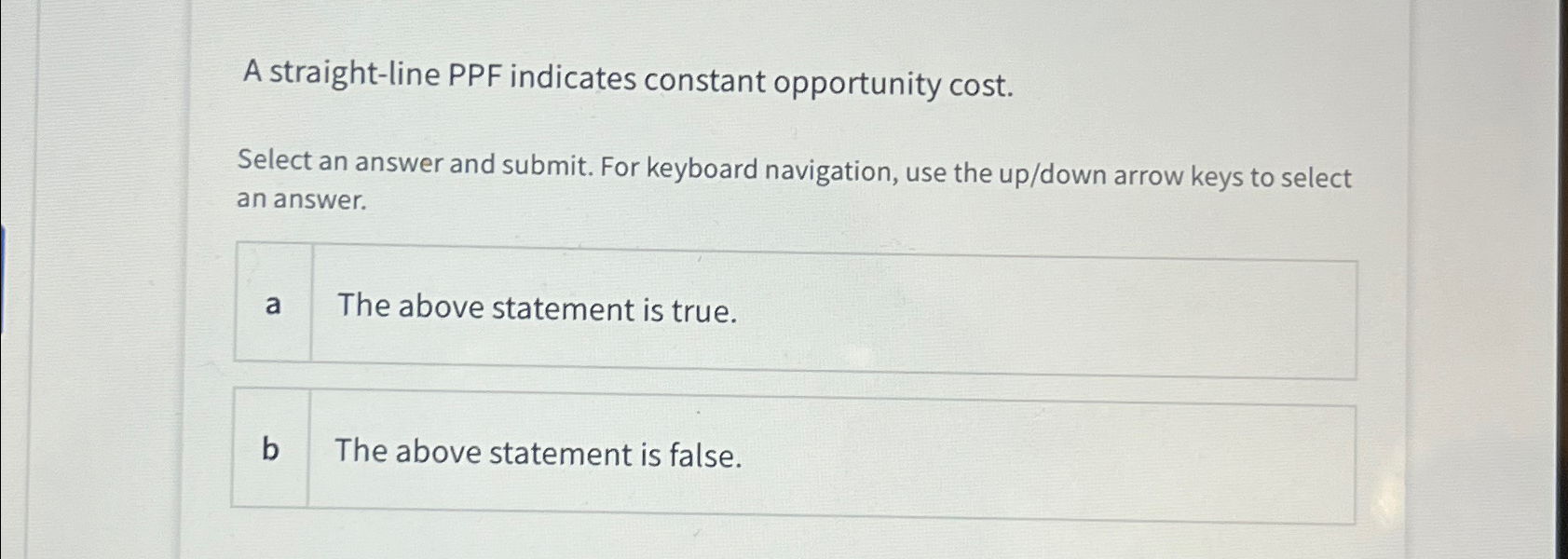 Solved A straight-line PPF indicates constant opportunity | Chegg.com