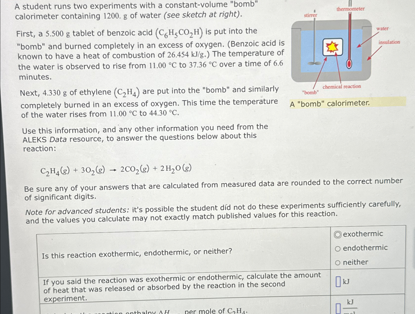 Solved A student runs two experiments with a constant-volume | Chegg.com