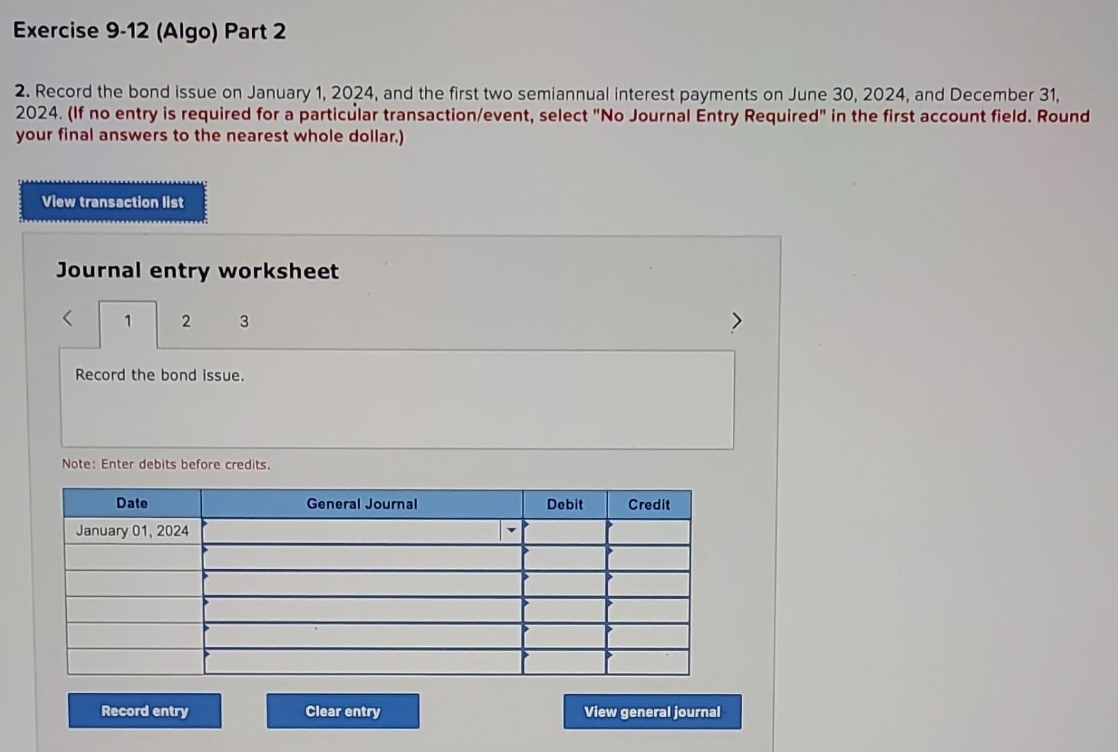 Solved Required information Exercise 9-12 (Algo) Record | Chegg.com
