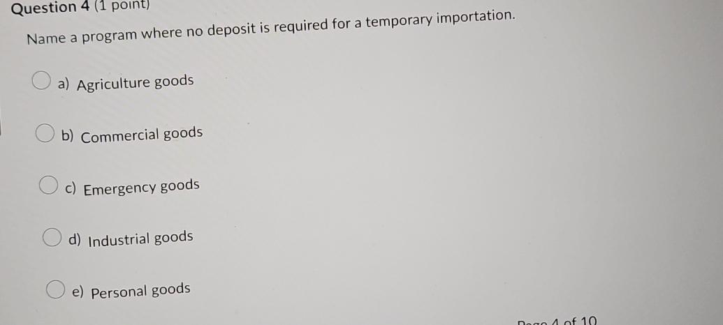 Solved Question 4 (1 point)Name a program where no deposit | Chegg.com Solved Question 4 (1 point)Name a program where no deposit | Chegg.com