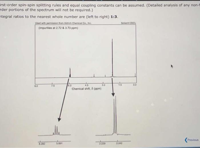 rst-order spin-spin splitting rules and equal | Chegg.com