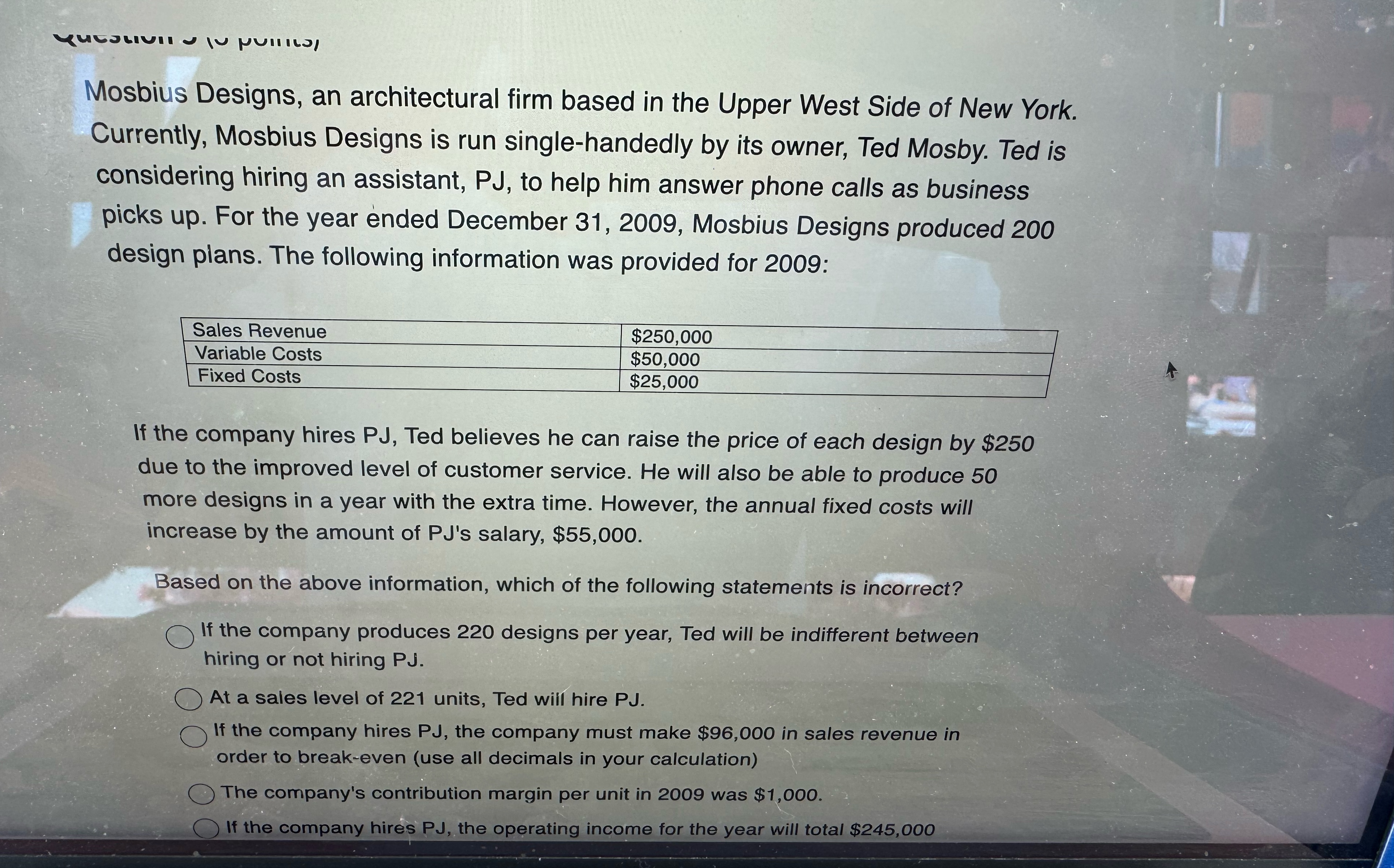 Solved Mosbius Designs, an architectural firm based in the | Chegg.com