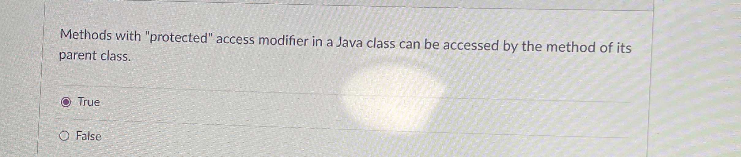 Solved Methods with "protected" access modifier in a Java | Chegg.com