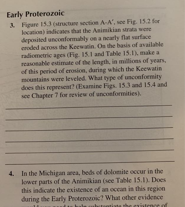 Solved Early Proterozoic 3. Figure 15.3 (structure section | Chegg.com