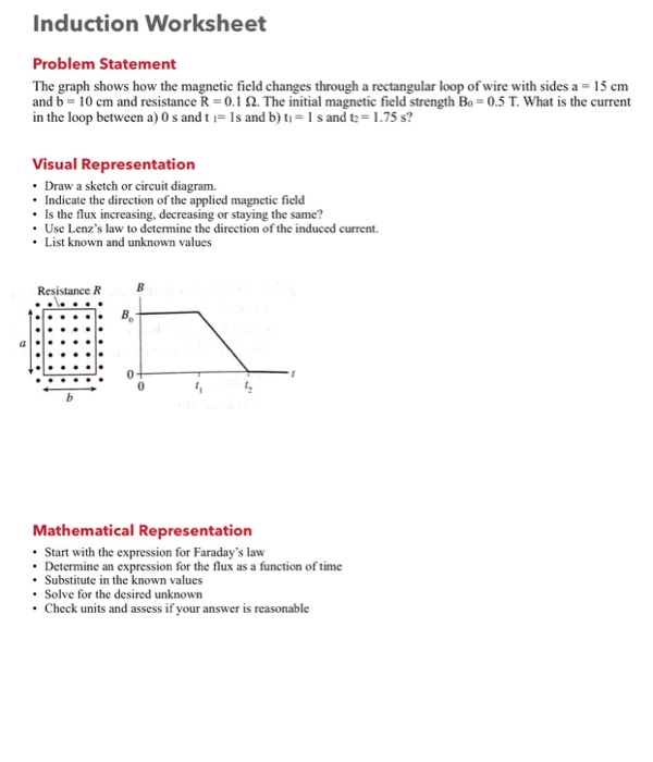 Solved Induction Worksheet Problem Statement The graph shows | Chegg.com