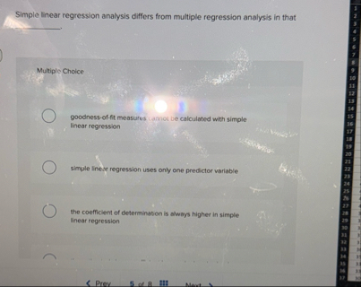 Solved Simple linear regression analysis differs from | Chegg.com