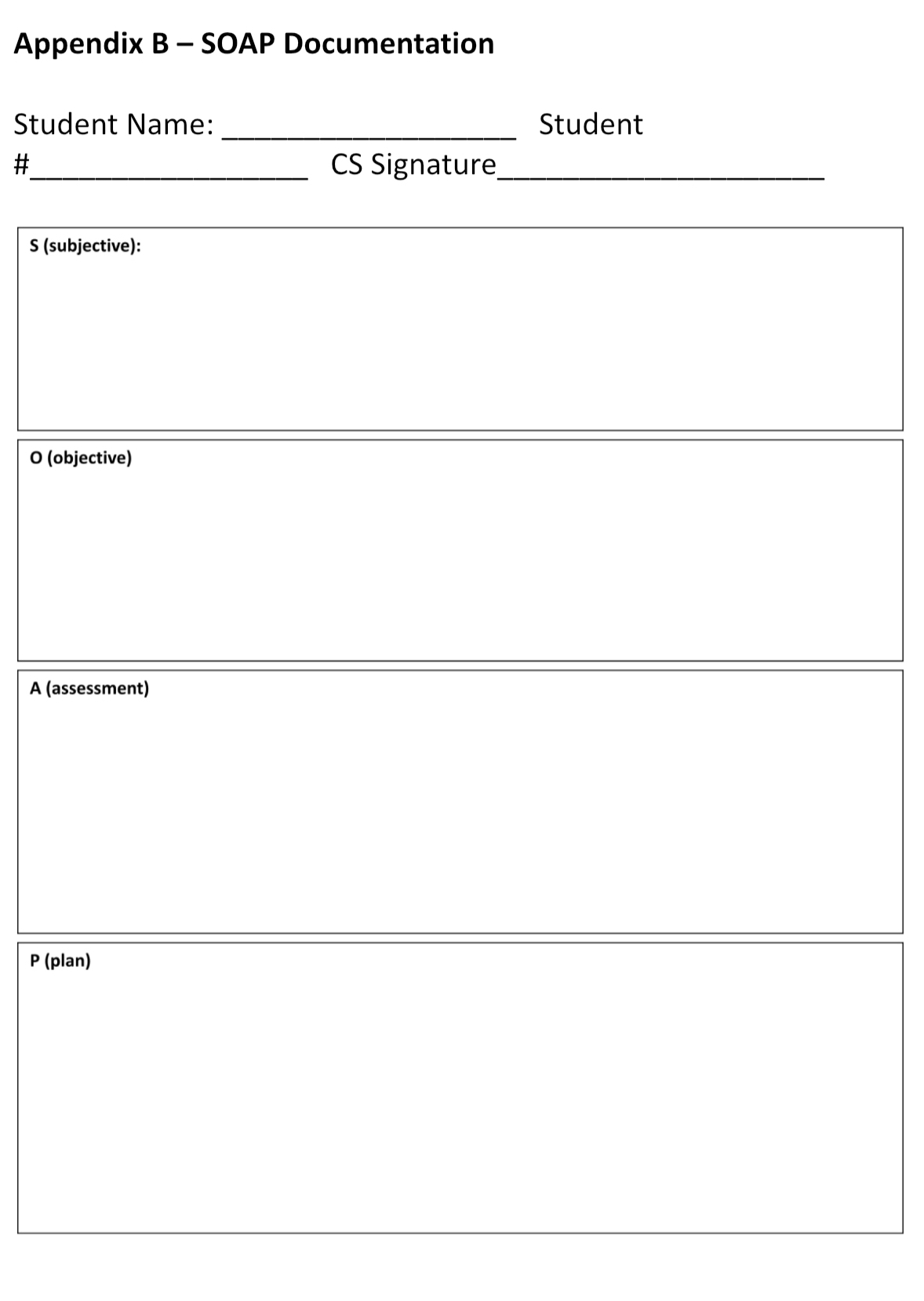 Solved Appendix B - ﻿SOAP DocumentationStudent | Chegg.com